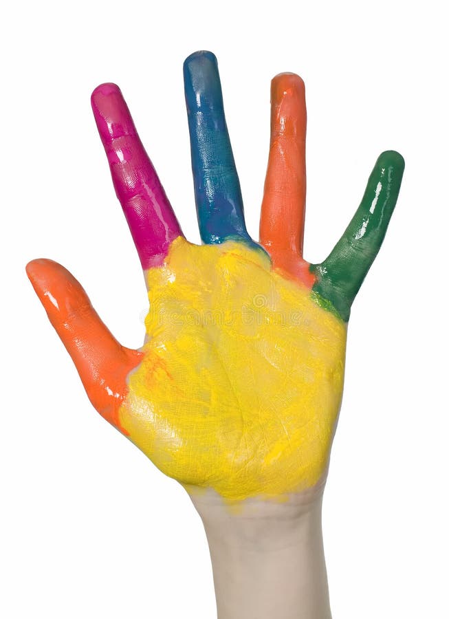 Child and colorful hands stock image. Image of hand, finger - 14205733