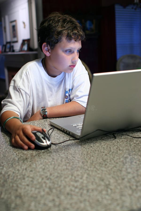 Child on computer stock image. Image of mouse, surf, intense - 2168505