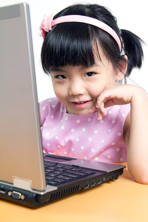Child with computer stock image. Image of kindergarden - 25444587