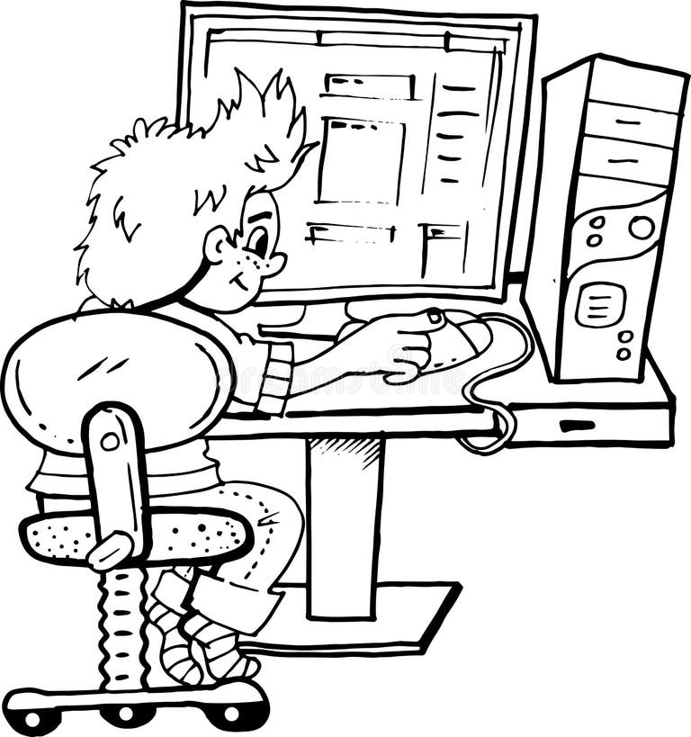 Child Using Computer Stock Illustrations – 3,342 Child Using Computer ...