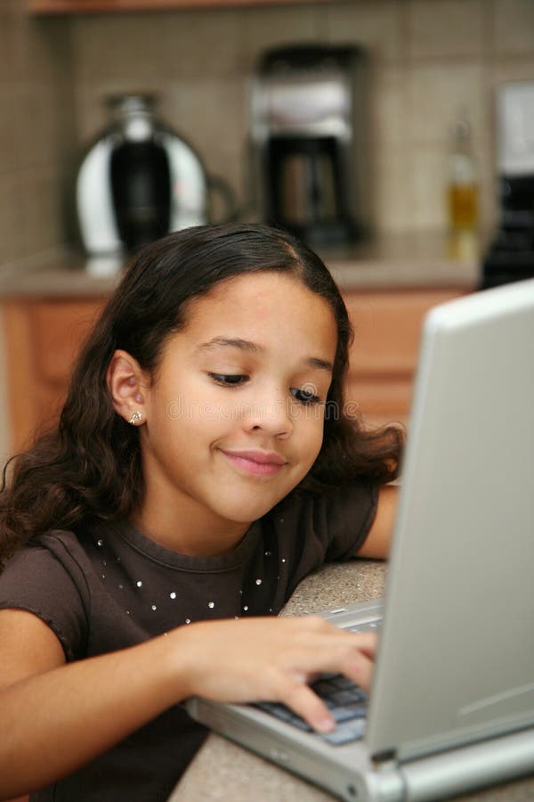 Child on Computer stock image. Image of race, education - 4987959