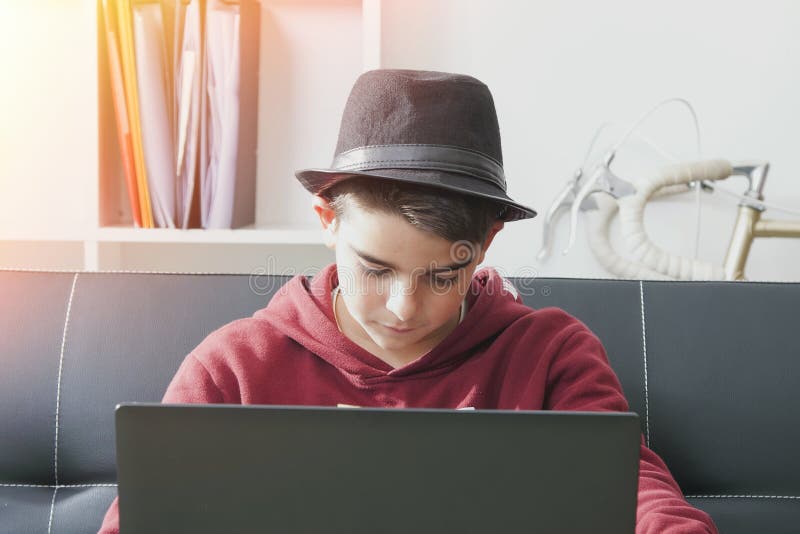 Child with computer stock image. Image of childhood, applied - 81731377