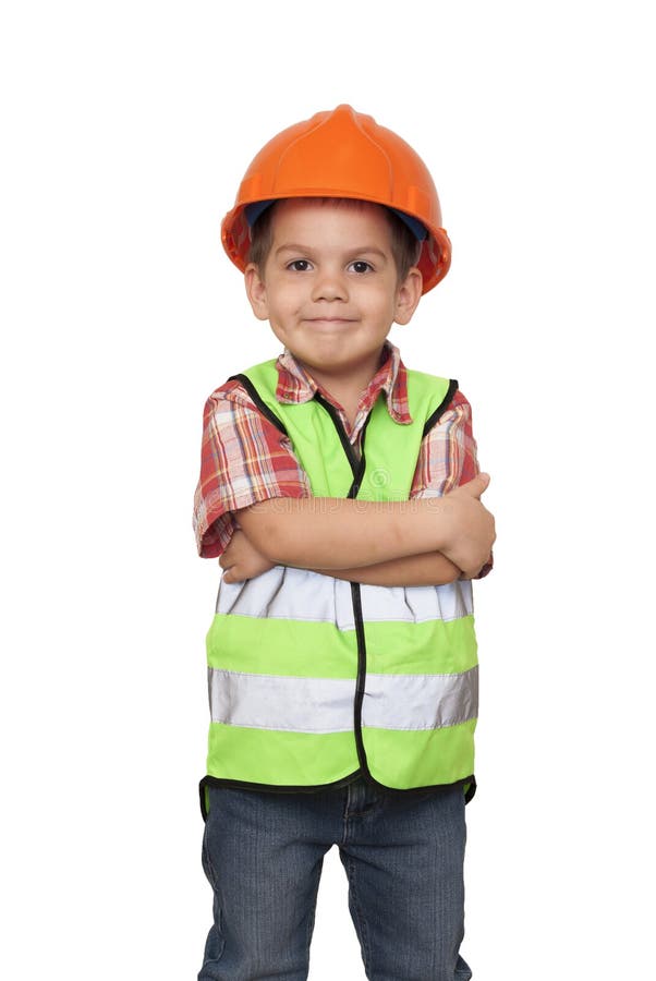 Child Construction Worker and Silicon Stock Photo - Image of portrait ...