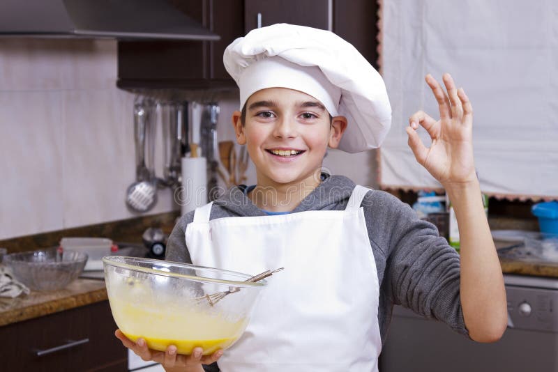 Child cooking stock image. Image of diet, costume, happiness - 66529079