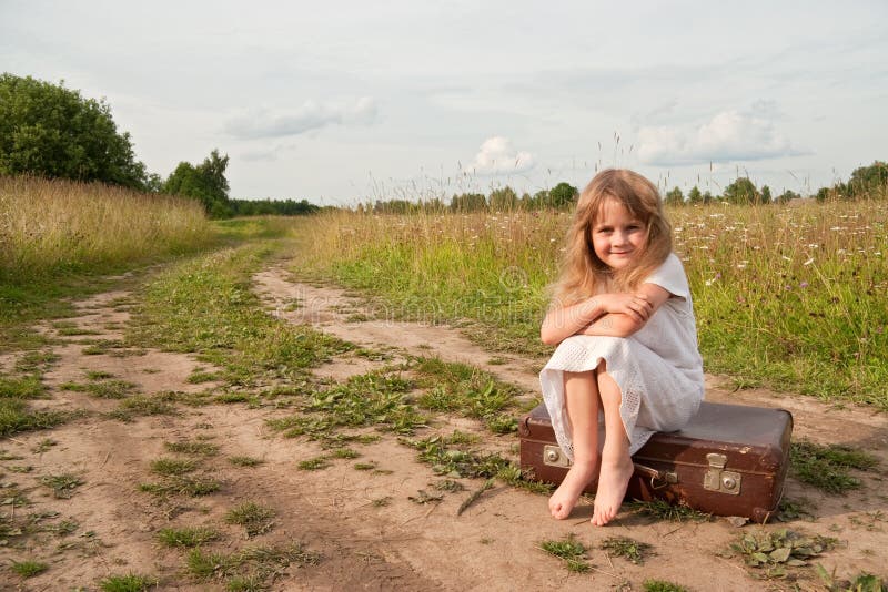 Child in countryside stock photo. Image of lone, barefoot - 11523244