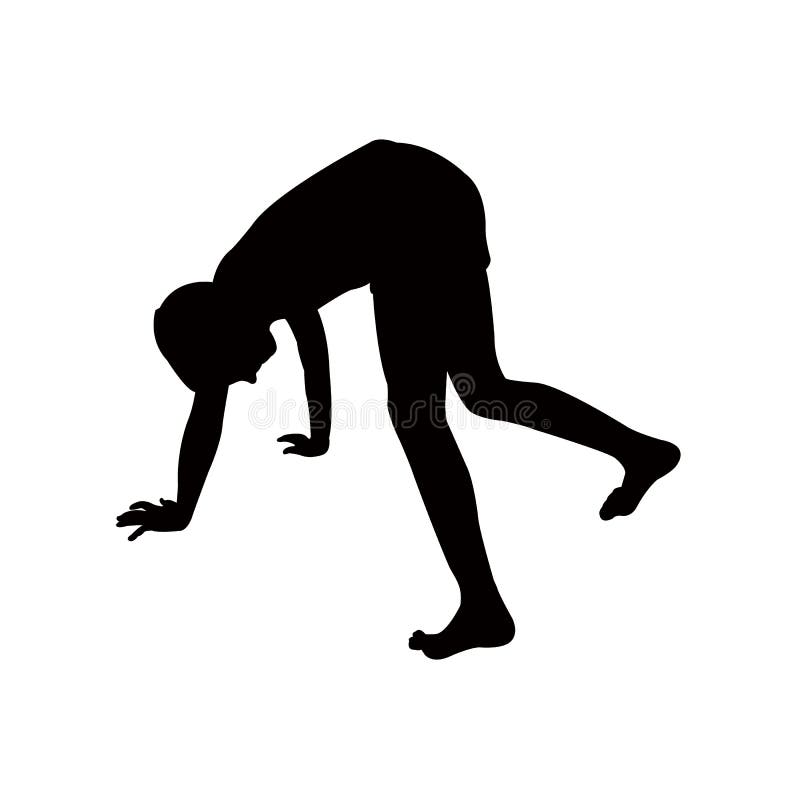 A Girl Crawling Body Silhouette Vector Stock Vector - Illustration of ...