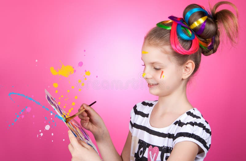 Girl with Creative Make-up on Her Face Stock Photo - Image of face ...