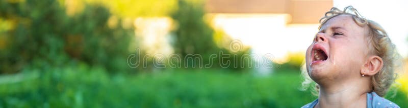A Child is Crying on the Street. Selective Focus Stock Photo - Image of ...