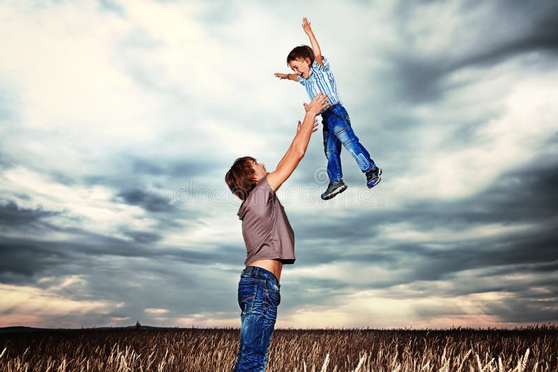 Child delight stock photo. Image of evening, clouds, cloudy - 28590164