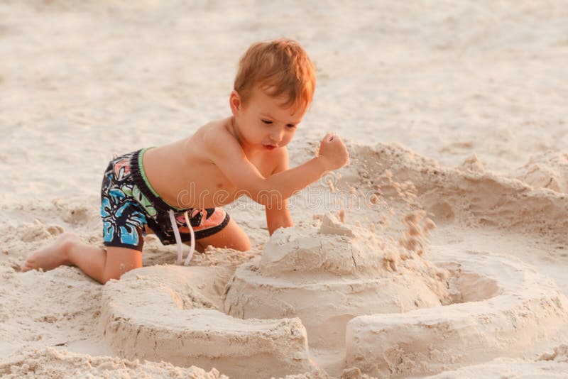 Sand castle beach. stock image. Image of coral, spade - 113514435