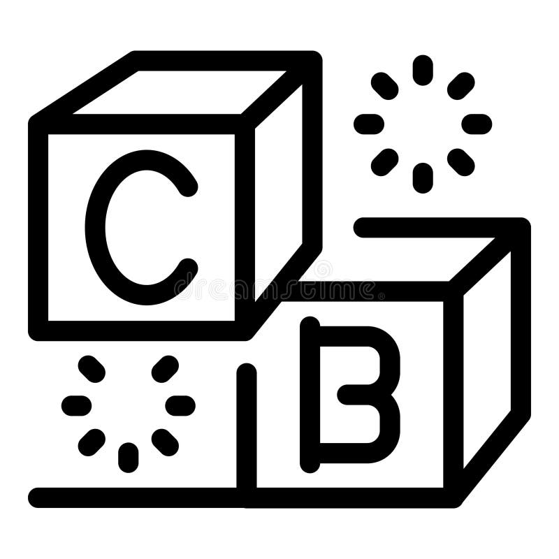 Child Development Concept with Alphabet Cubes and Loading Symbol Stock ...