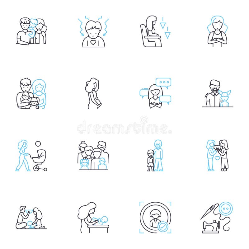 Child Development Linear Icons Set. Growth, Milests, Cognition ...