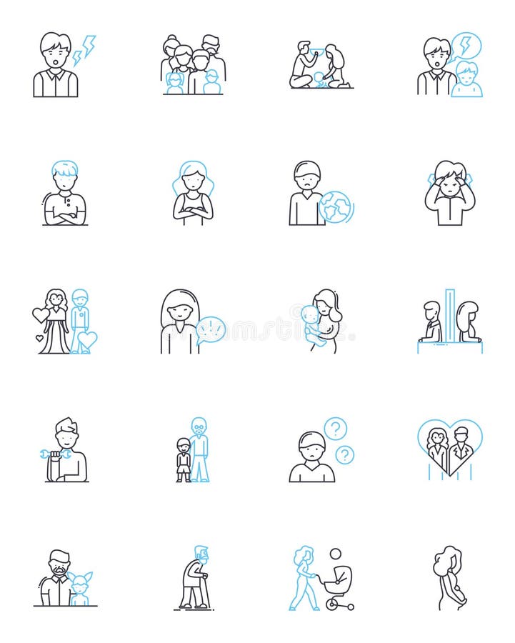 Child Development Linear Icons Set. Growth, Milests, Cognition ...