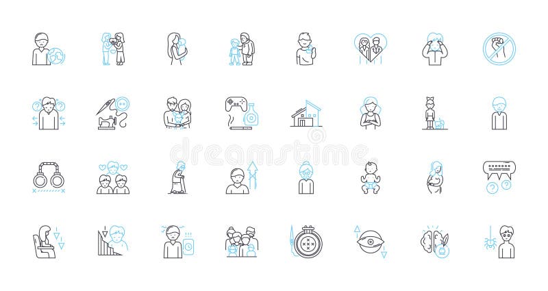Child Development Linear Icons Set. Growth, Milests, Cognition ...