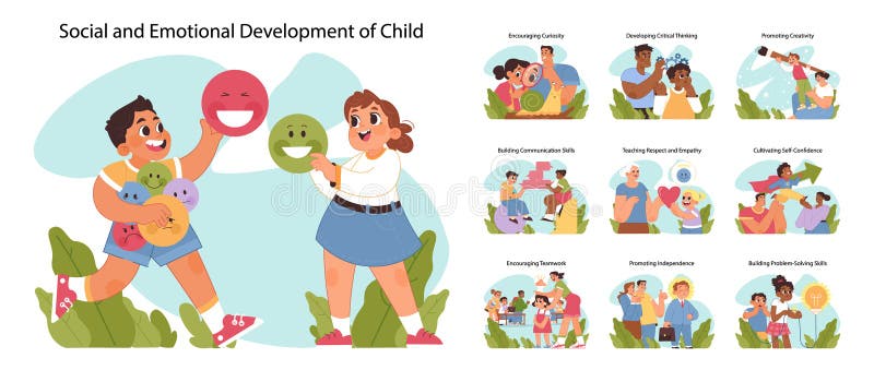 Child Development Set. Flat Vector Illustration Stock Vector ...
