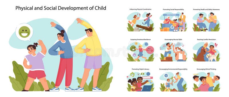 Child Development Set. Flat Vector Illustration Stock Vector ...