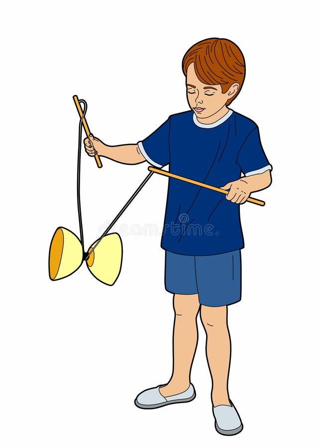 Child with a diabolo stock vector. Illustration of juggler - 112679476