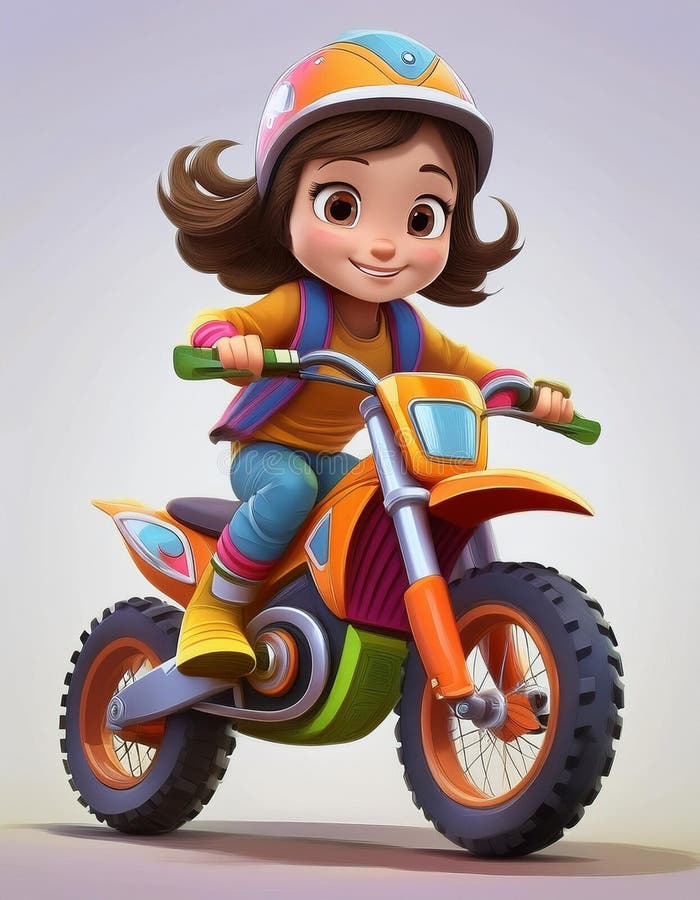 Child on a Dirtbike Cartoon Stock Image - Image of sports, motor: 339003843