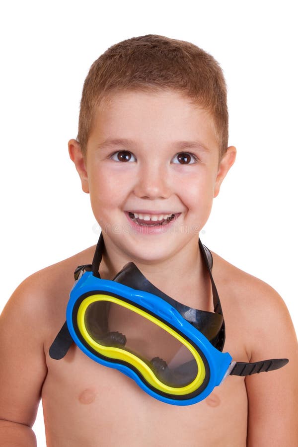 Child with diving mask stock photo. Image of breathing - 26118854