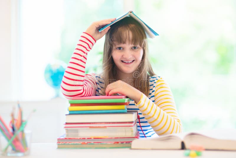 Child with Books Doing Homework after School Stock Image - Image of ...