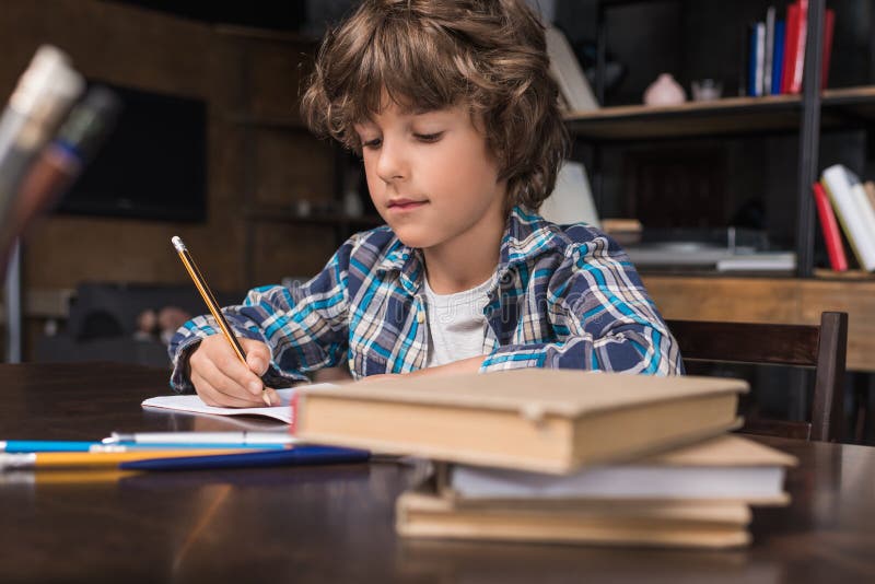 Child doing homework stock photo. Image of learn, preadolescent - 103862556