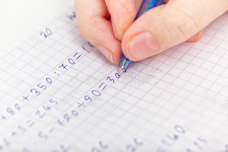 Boy Doing Math Homework stock photo. Image of work, writiing - 748188