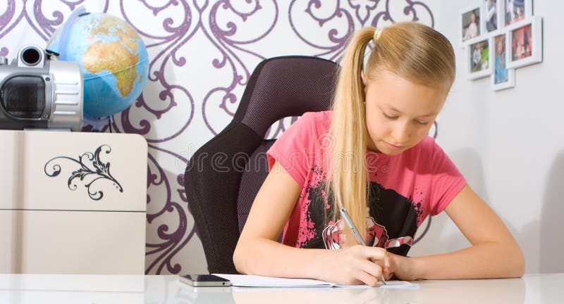 Child doing math homework stock photo. Image of childhood - 51446474