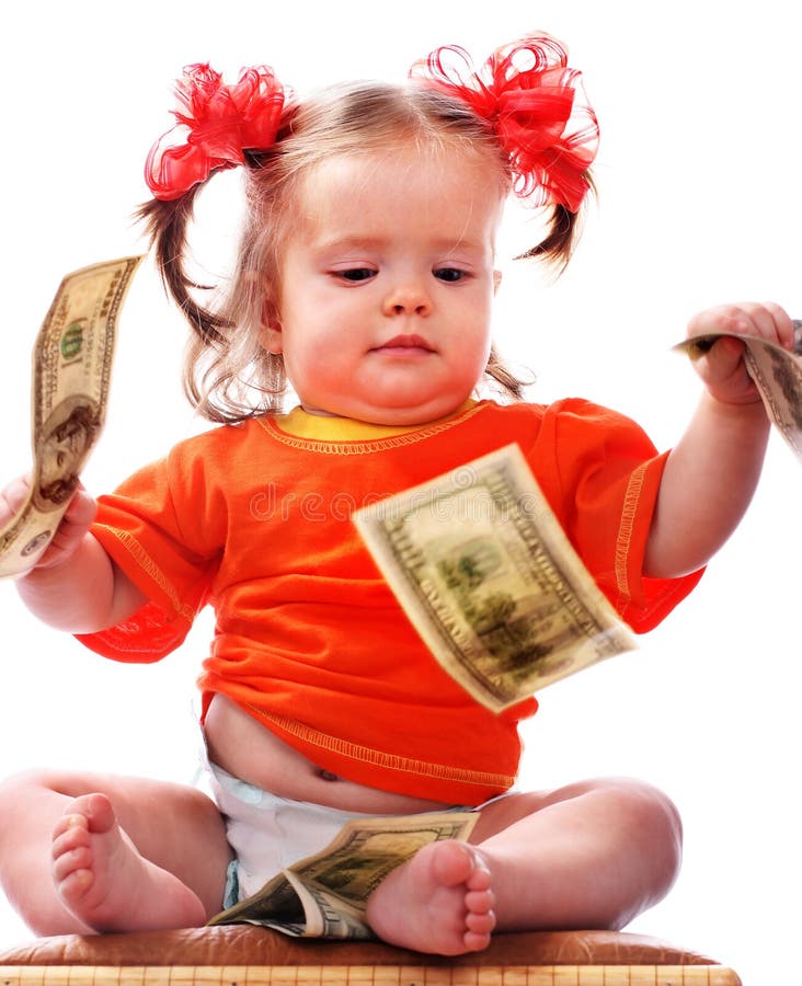 Child with dollar money. stock image. Image of money - 21534021