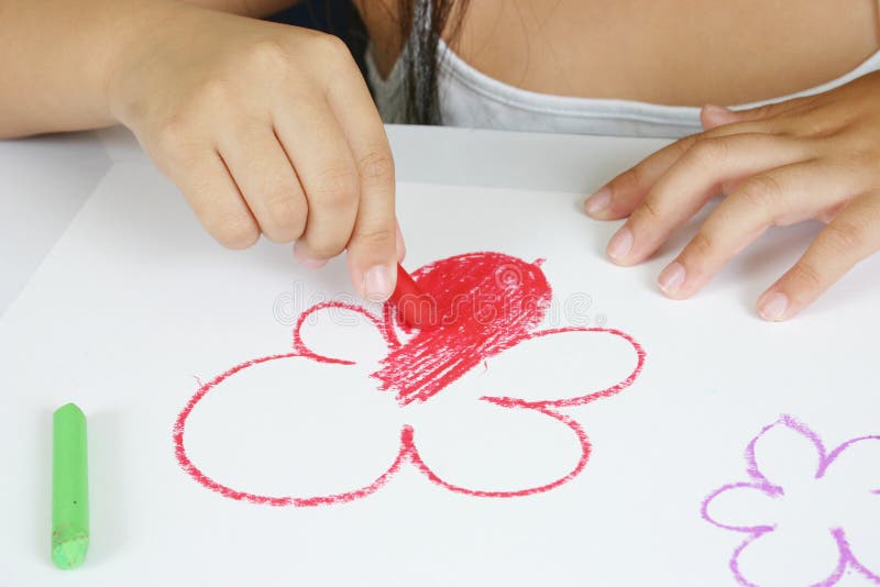 Child drawing stock image. Image of color, children, class - 1060441