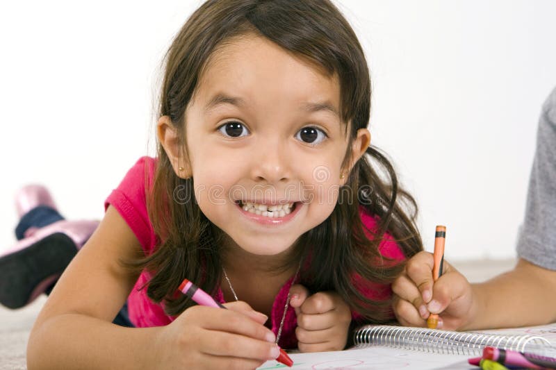 Child drawing stock photo. Image of crayon, isolated - 10939778