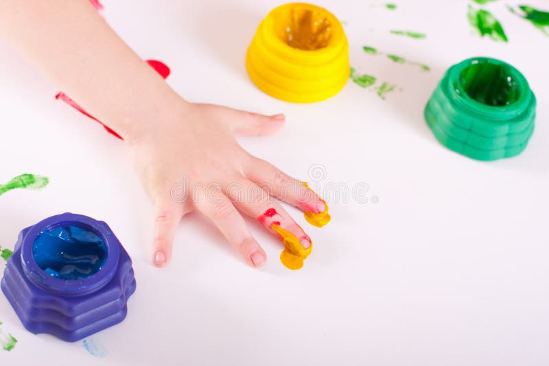 Child drawing stock image. Image of canvas, expression - 16570935