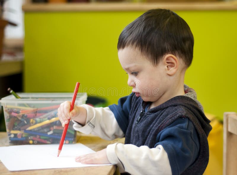 Child drawing stock image. Image of enjoy, drawing, close - 16635287