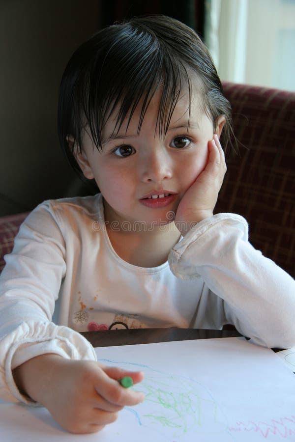 Child drawing stock image. Image of toddler, self, scribble - 1831923