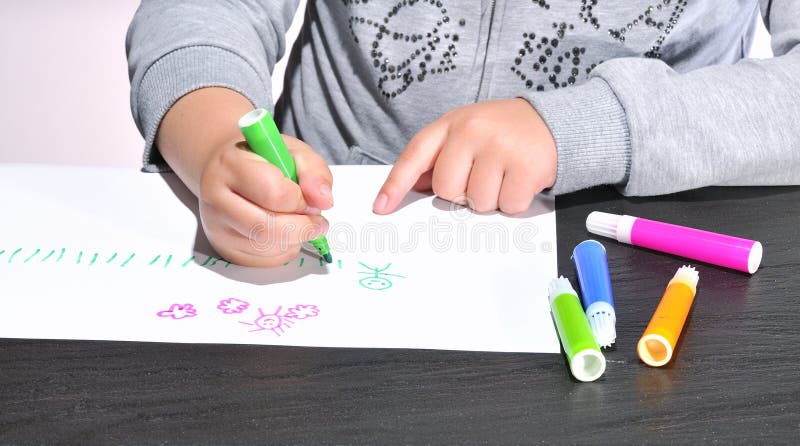Child drawing. stock photo. Image of learn, hand, little - 26062008