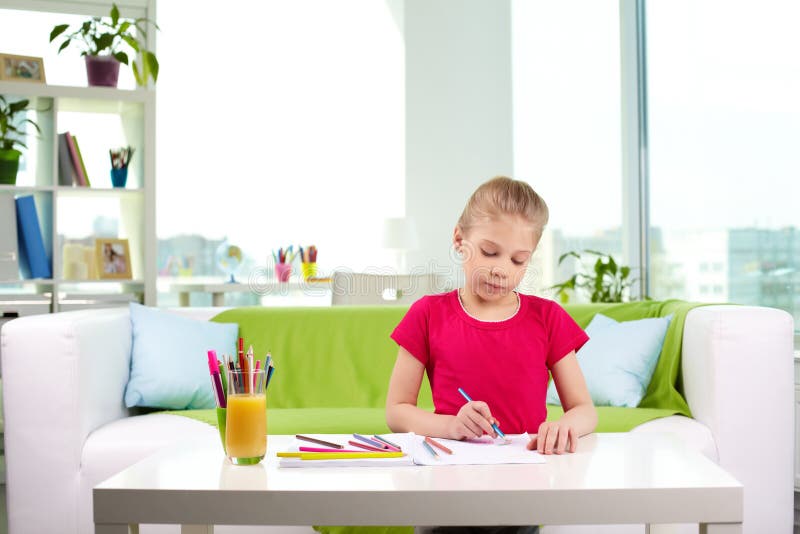 Child drawing stock image. Image of painting, education - 27879597