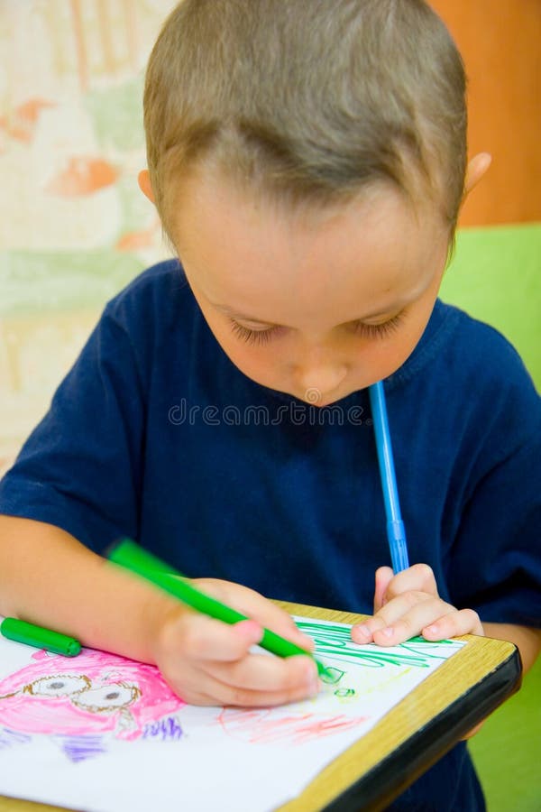 Child drawing stock photo. Image of childhood, graphic - 7310382