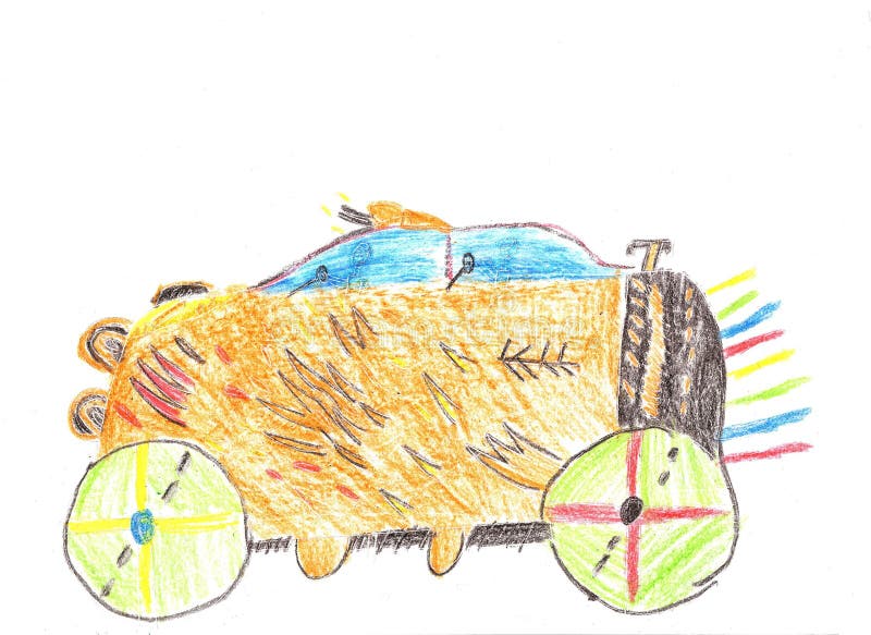 Crayon Car Driving Stock Illustrations – 88 Crayon Car Driving Stock ...