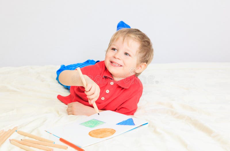 Child drawing shapes stock photo. Image of child, interior - 38424372