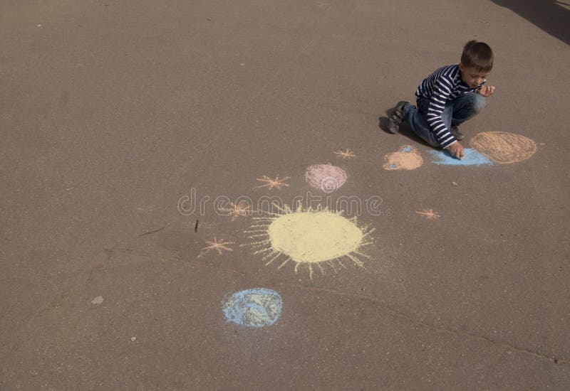 Drawing of Planets with Paint Splatter Isolated on White Background ...