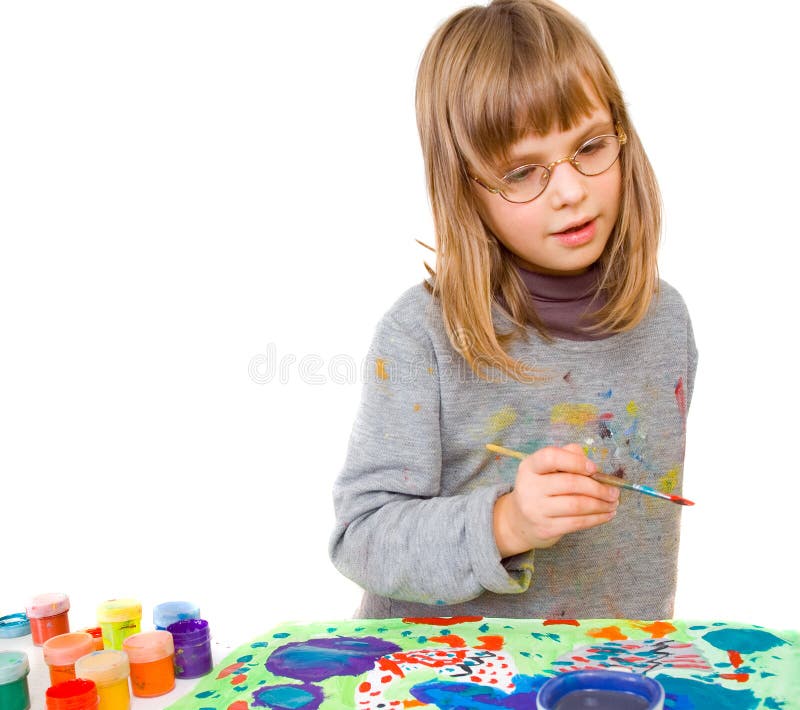 Child draws stock photo. Image of artist, creative, drawing - 22149706