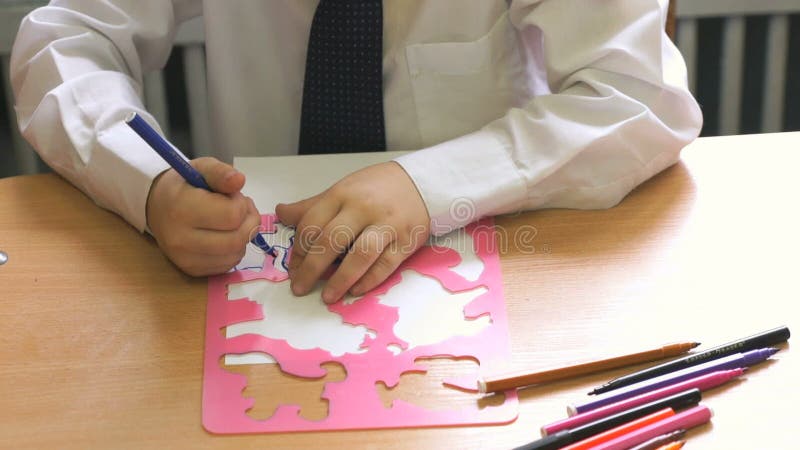Kid Draws Image Using the Markers. Close-up Stock Footage - Video of ...