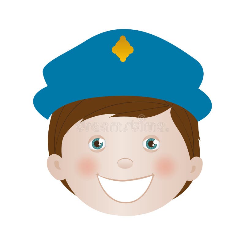 Child Dressed As Police Officer Icon Image Stock Vector - Illustration ...