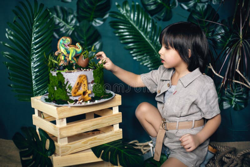 Child Dressed in the Style of a Jungle Treasure Hunter with a Hat Stock ...