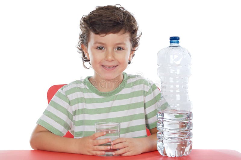 Child drinking water stock image. Image of happy, infant - 4120917