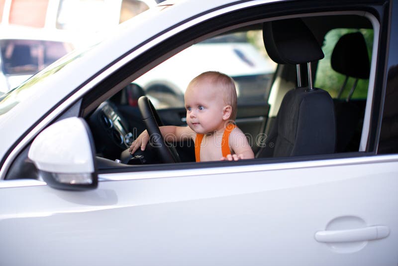 Child is driving stock image. Image of childhood, male - 76840977
