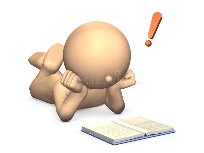 Child is eagerly reading. stock illustration. Illustration of remember ...