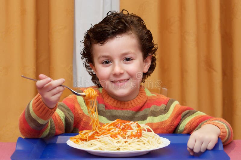 Child eating stock image. Image of food, dinner, isolated - 4165397