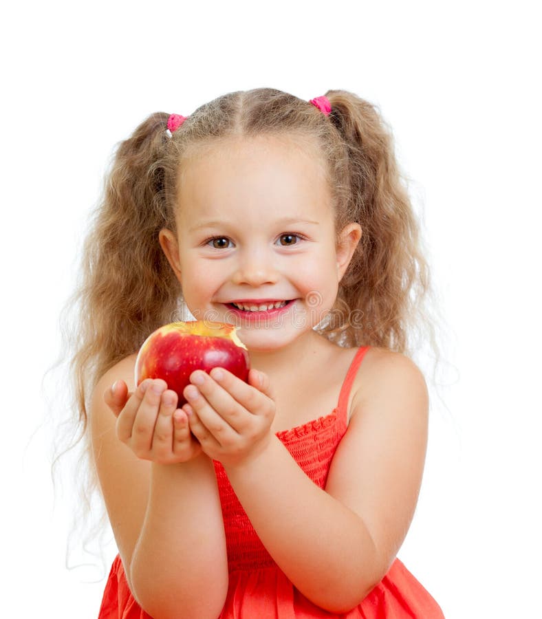 Child Eating Healthy Food Apple Stock Image - Image of life, cute: 26447785