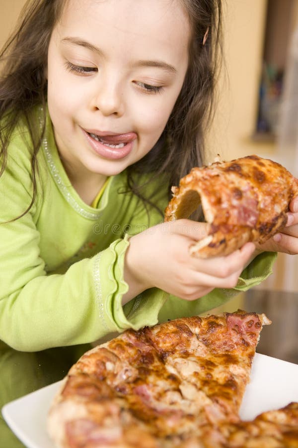 Child eating pizza stock photo. Image of girl, caucasian - 8429086