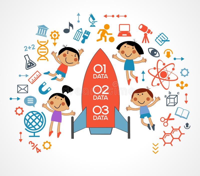Child and education icons stock vector. Illustration of discovery ...